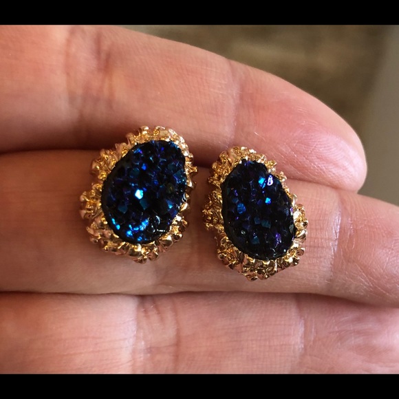 Jewelry | Nwt Druzy Irregular Shape Studs | Poshmark